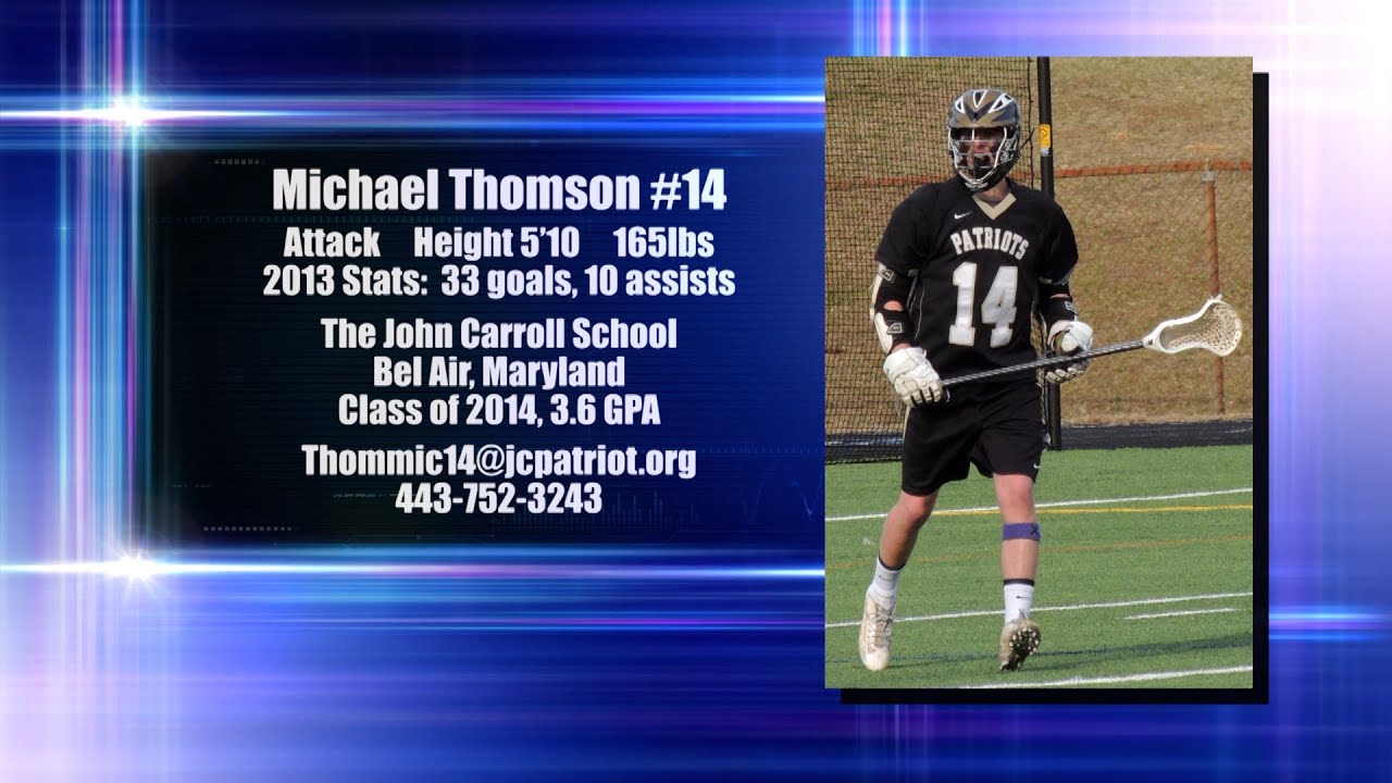 Michael Thomson Lacrosse Highlight Film Recruiting Tape - YouTube