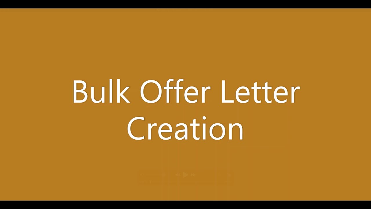 Mass Offer Generation in SuccessFactors using SAP Intelligent RPA - YouTube