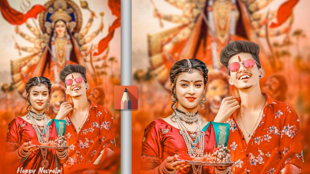 Navratri photo editing || Autodesk - Durga puja photo editing ...