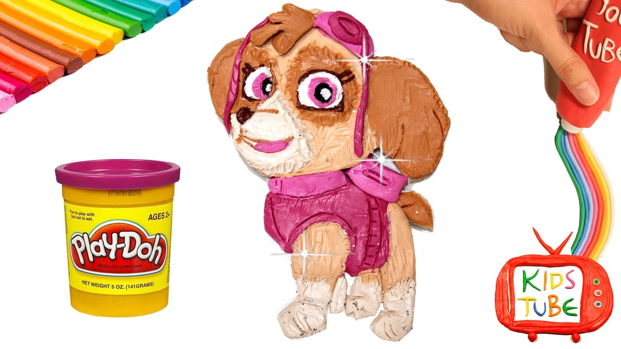 How to make Play Doh Skye Paw Patrol (Stella La Pat' Patrouille) - YouTube