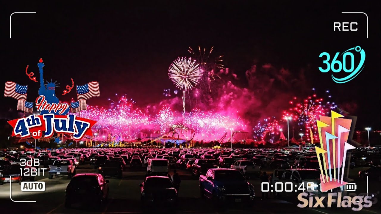 Happy 4th July at Six Flags Fiesta Texas 360 Insane Fireworks Finale! - YouTube