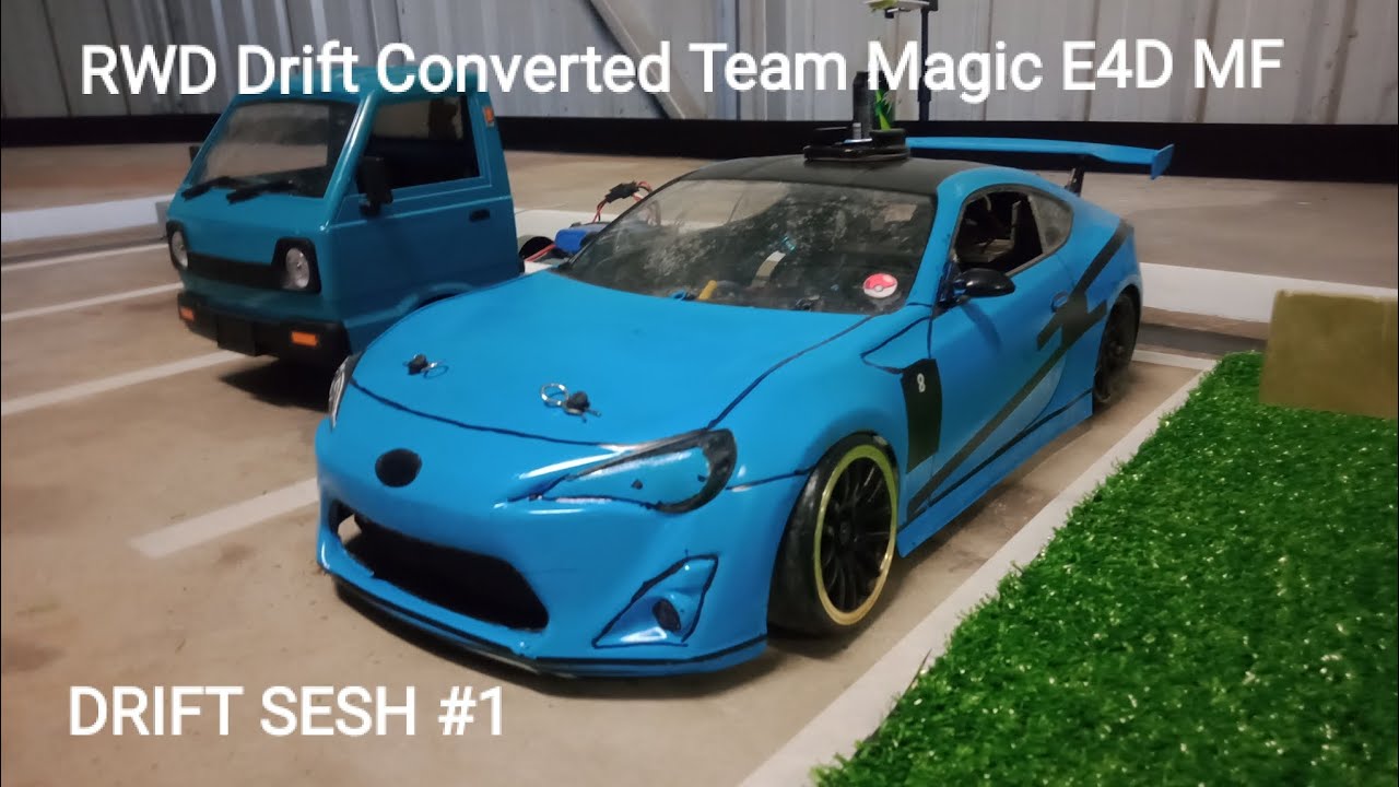 RC Drift Sesh #1 - RWD Drift Converted Team Magic E4D MF (Drift Missile ...
