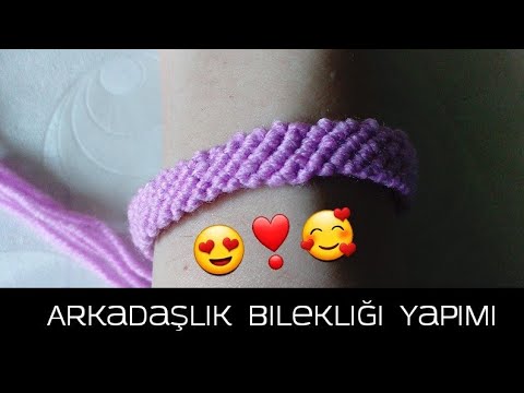 Arkadaşlık Bilekliği Yapımı 😍 Tek Renk İpten Bileklik Yapımı 🎀 Making Friendship Bracelet
