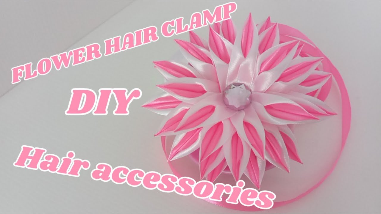 HOW TO MAKE A FLOWER HAIR CLAMP USING NARROW RIBBON || DIY IDEAS AND ...
