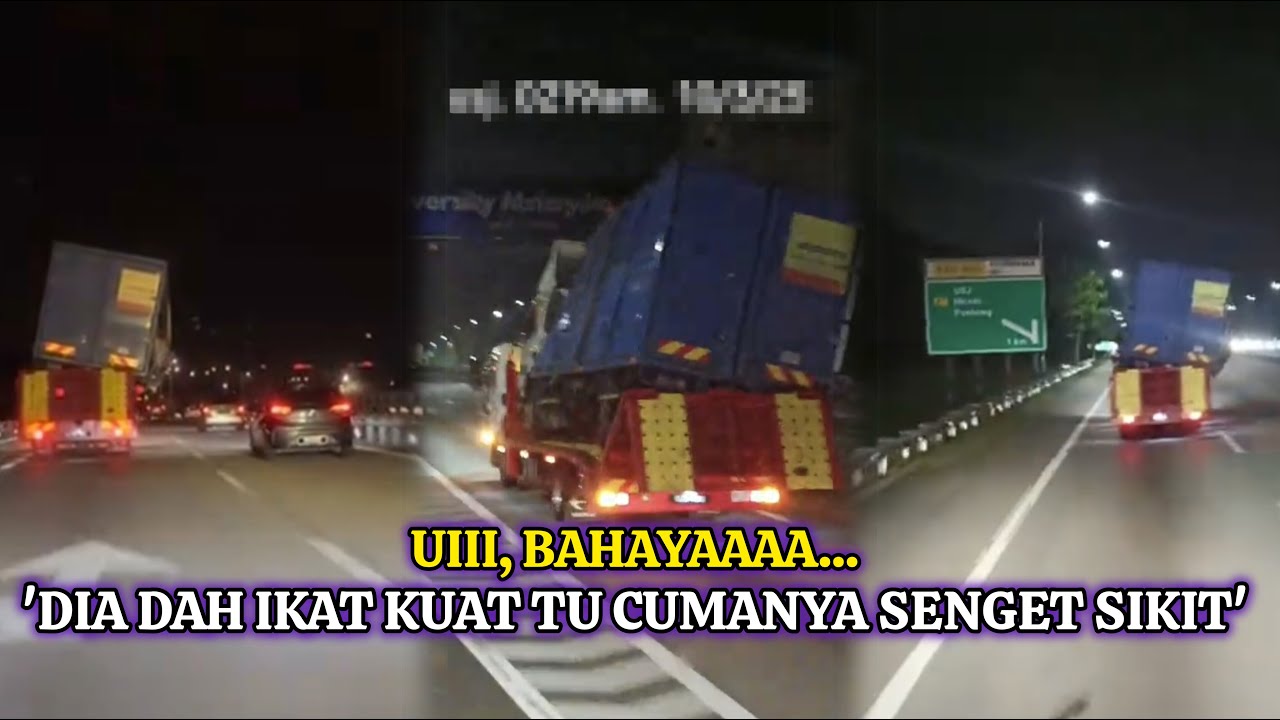TRAK FLATBED 'ANGKUT' LORI SENGET DI HIGHWAY BUAT RAMAI SERAM - YouTube