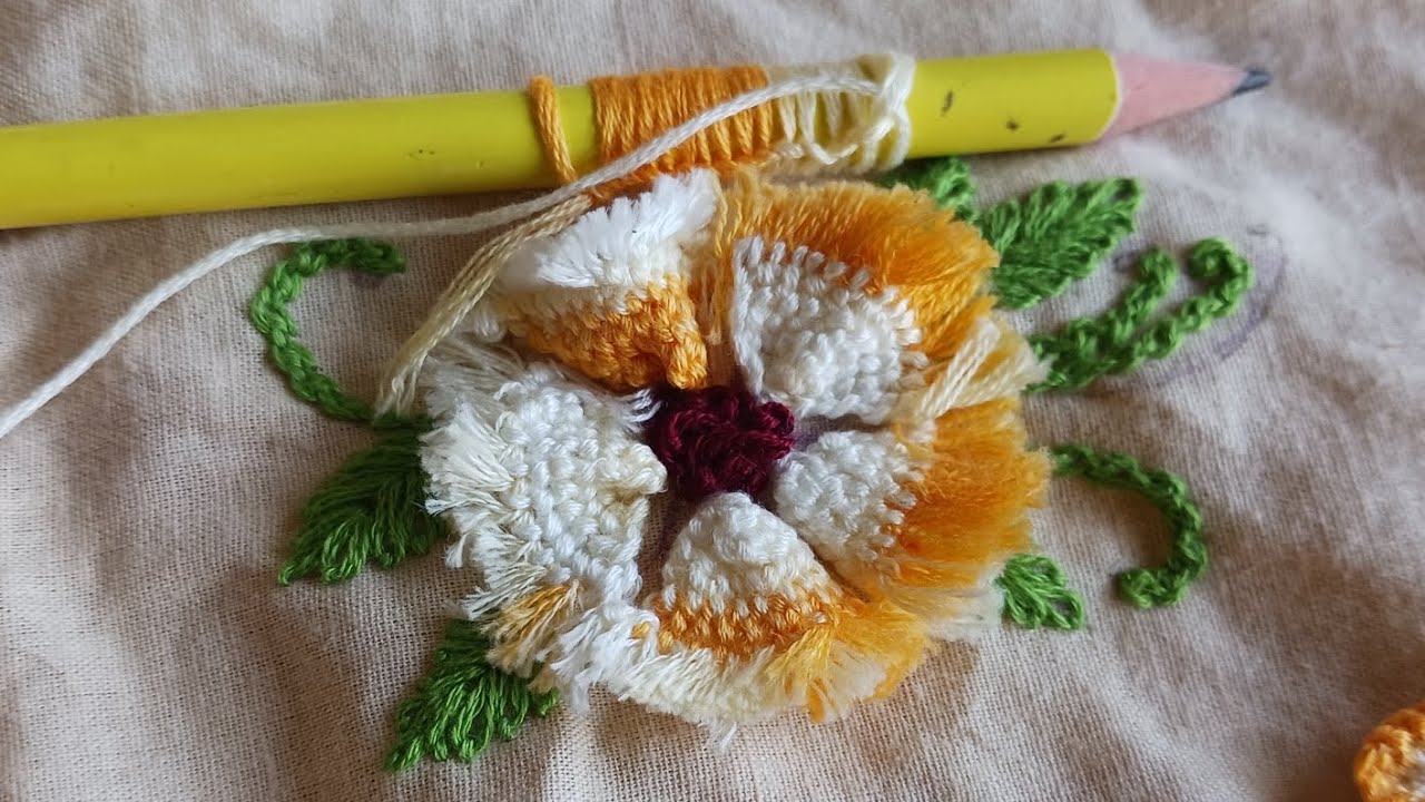 Amazing flower design using pencil ️/ unique technic of making flower ...