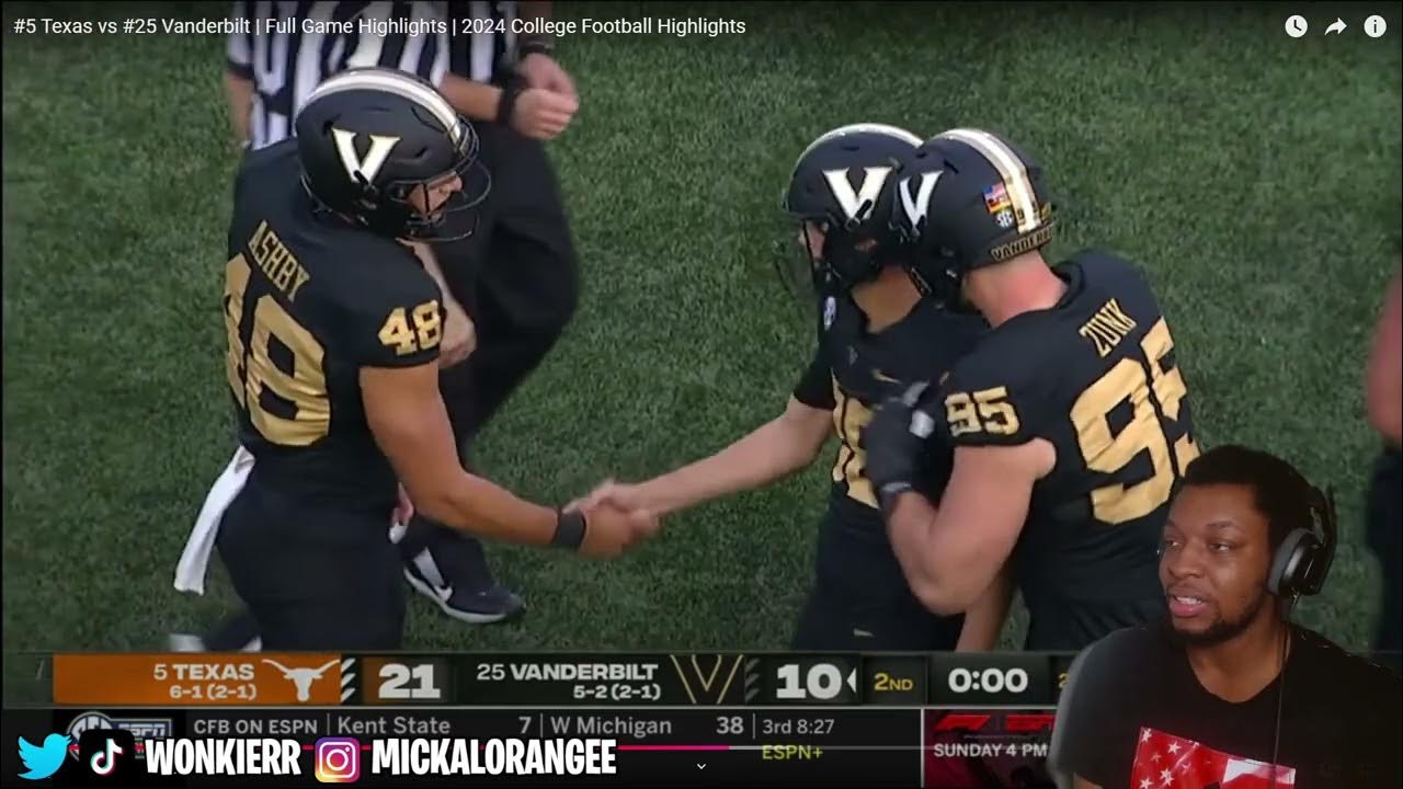 MickalNaps Reacts To #5 Texas vs #25 Vanderbilt | Full Game Highlights! - YouTube