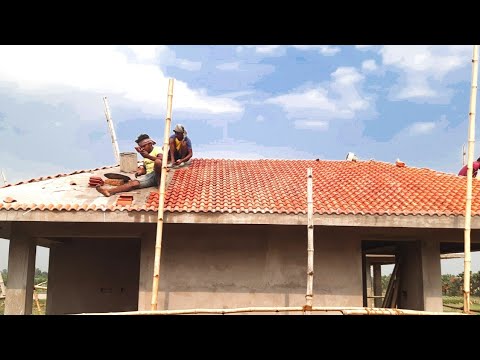 glass tali setting on slope roof || #construction - YouTube