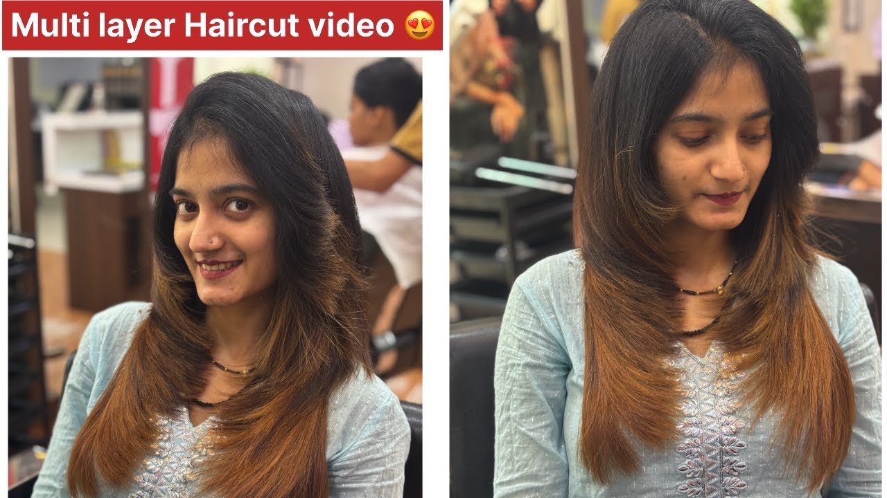 Multi Layer haircut in long Hair length!! Multi layer haircut full ...