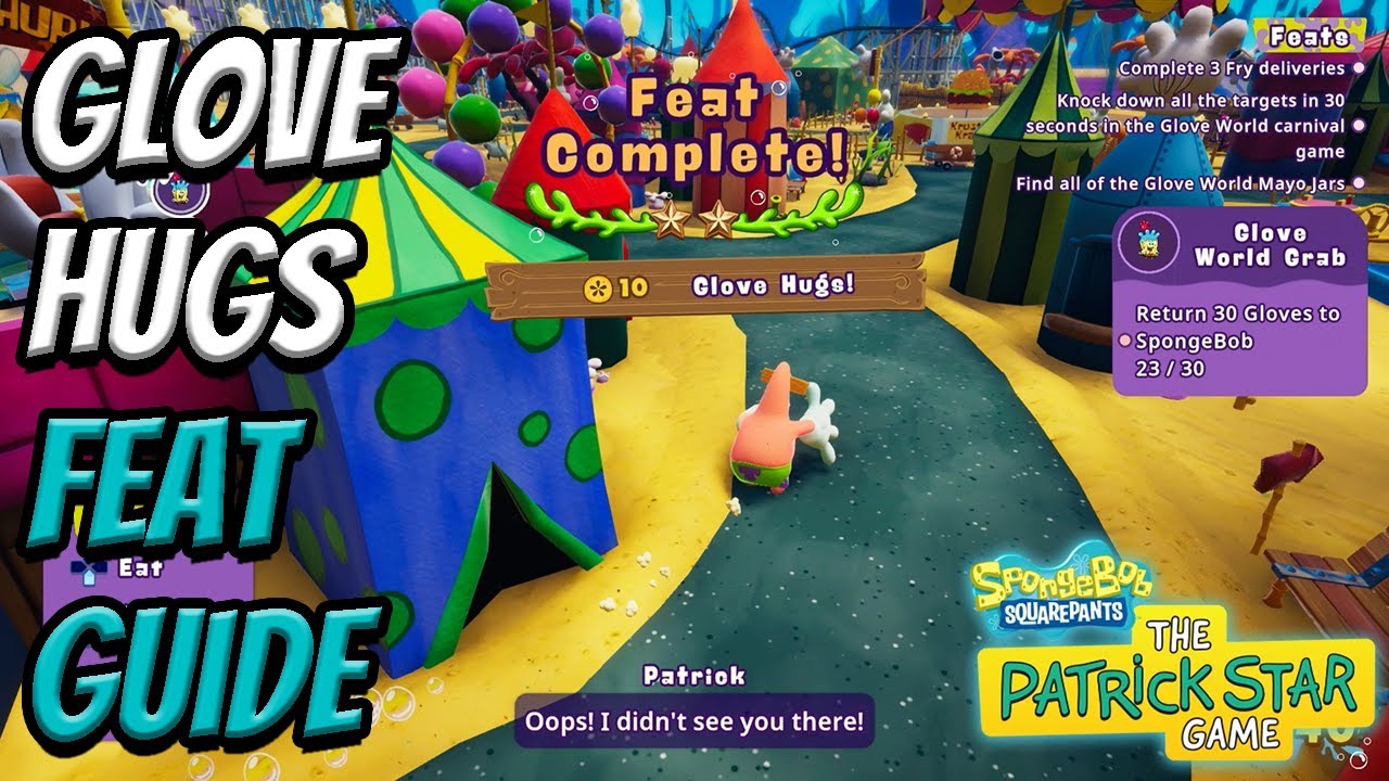 Glove Hugs Feat Guide | SpongeBob SquarePants The Patrick Star Game ...