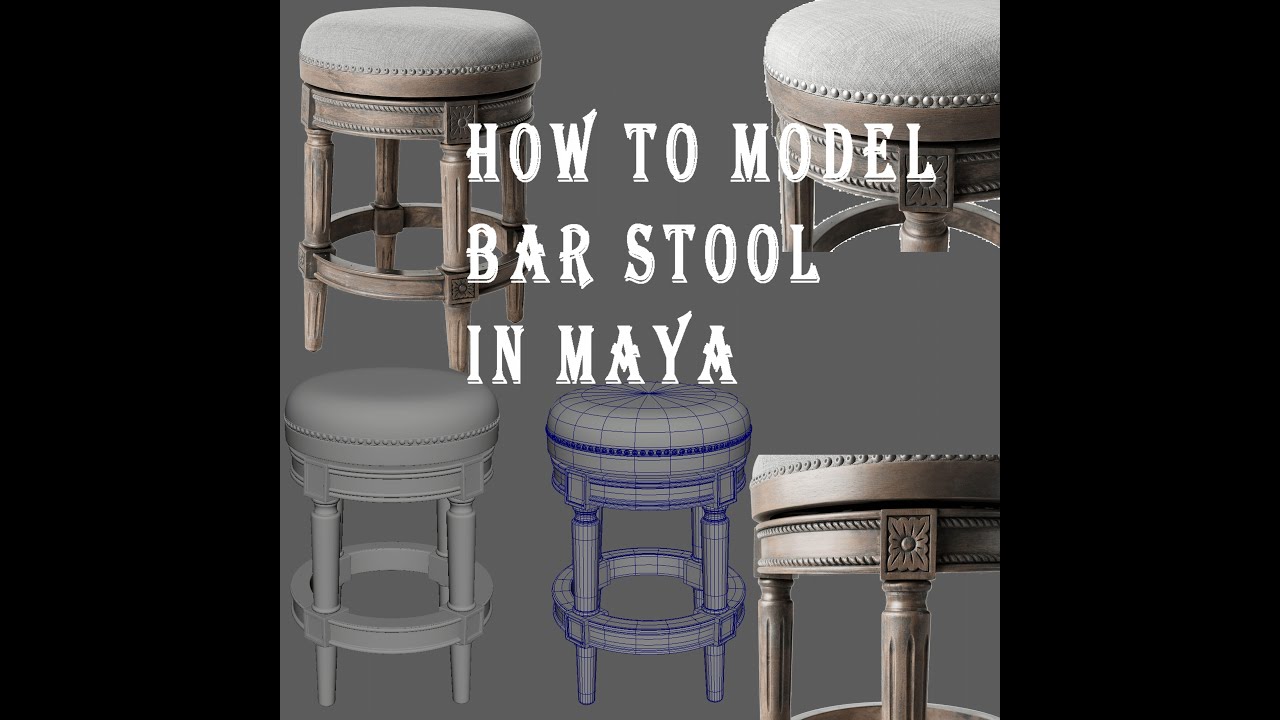 How to Create Wooden Stool in Maya / Stool / Bar Chair / Wooden Chair ...