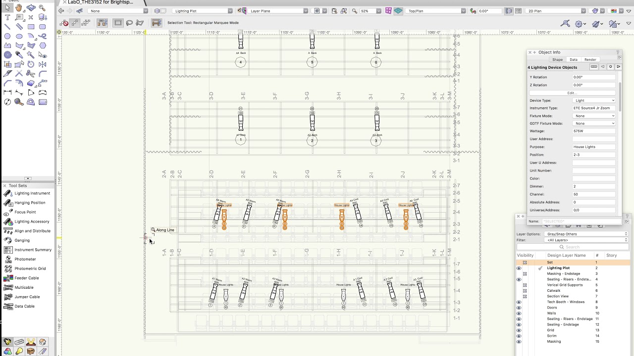 Vectorworks Lighting 5 House lights and Specials - YouTube