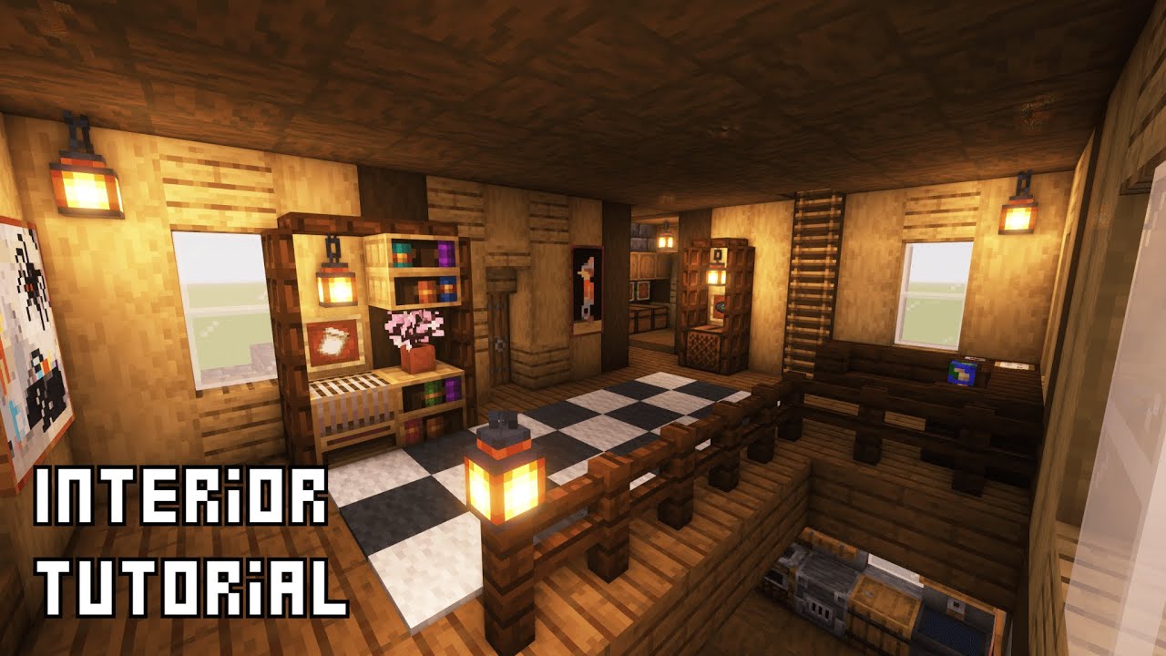 Minecraft: How To Build A Big Medieval House Interior | Tutorial - YouTube
