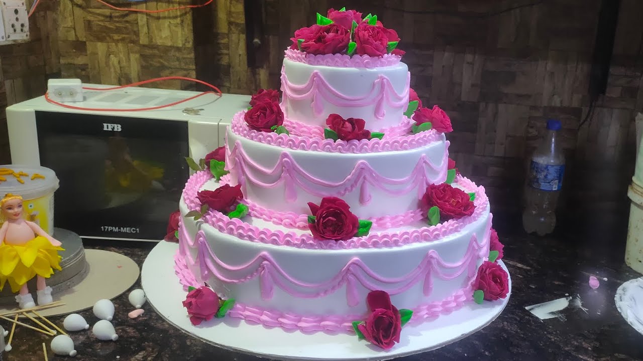 3 floor cake design how to make 3 floor cake design #foryou # ...
