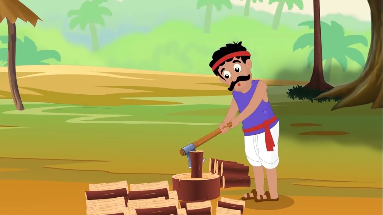 The Honest Woodcutter Kids Stories With Moral - YouTube