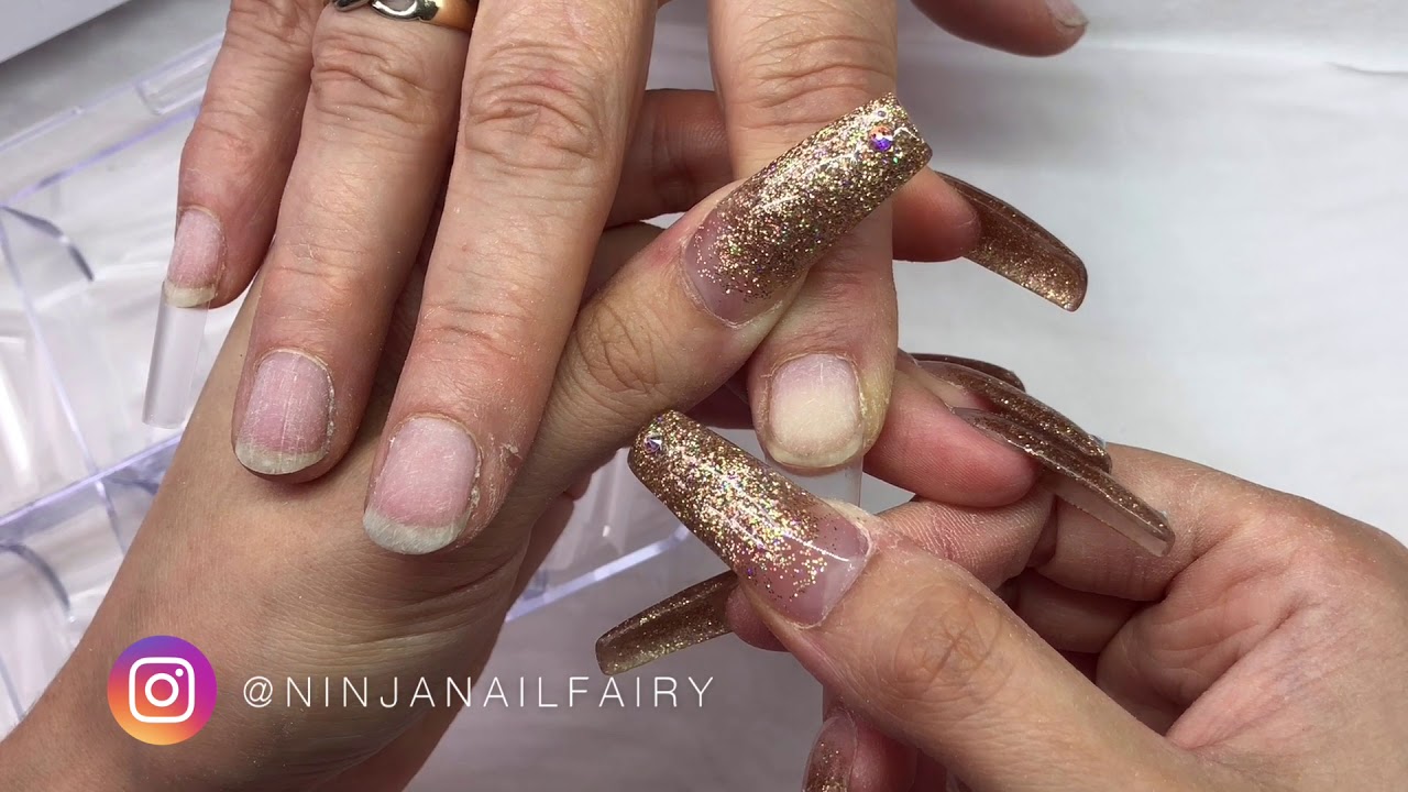 Client Nail PREP and TIP application | Glitter Planet ultra thin tips ...