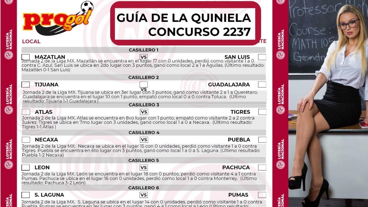 Guia de la Quiniela Progol 2237 - YouTube