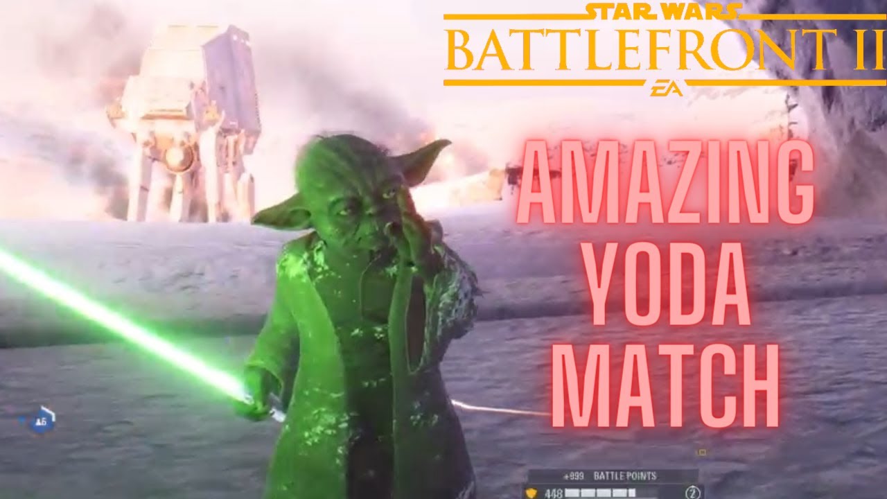 Star Wars Battlefront 2 amazing Yoda match - YouTube