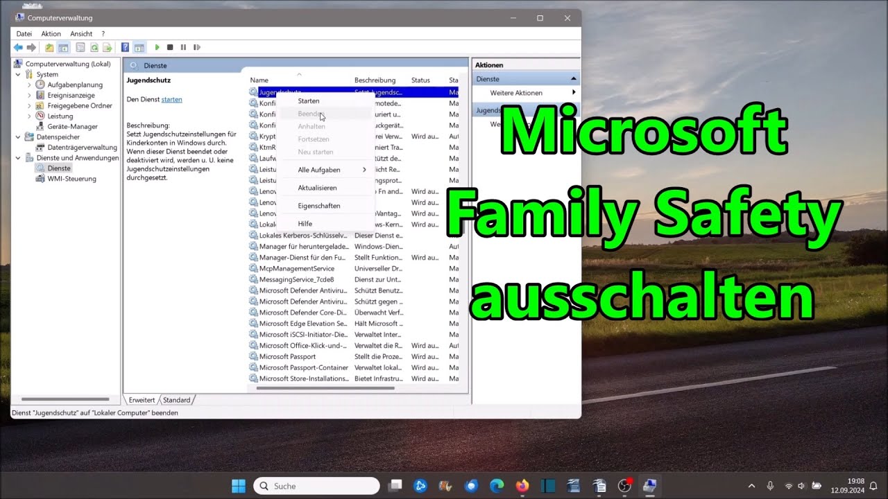 Microsoft Family Safety ausschalten Windows Jungendschutz deaktivieren ...