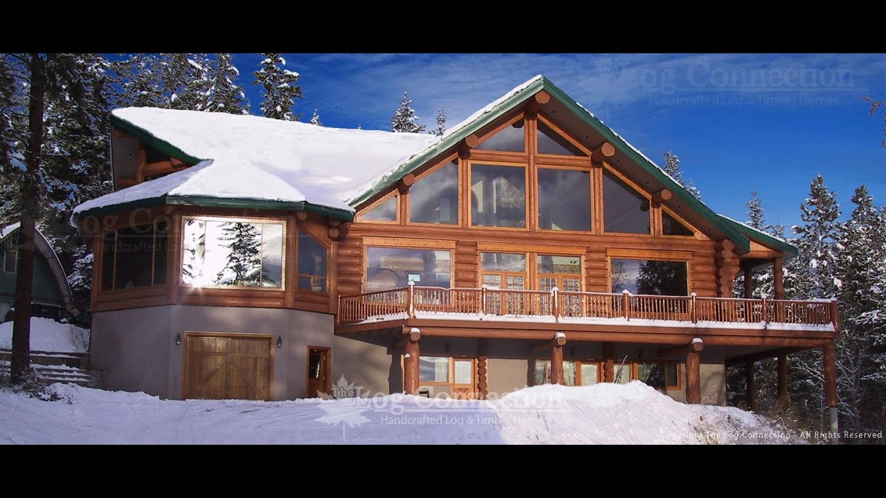 The Grizzly Den - Handcrafted Stacked Log Home - YouTube