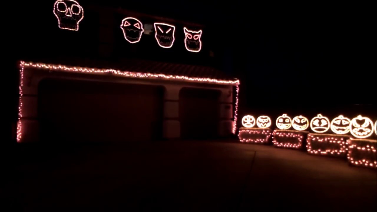 Halloween House Light Show - 2012 - Spooky Scary Skeletons - Crazy ...