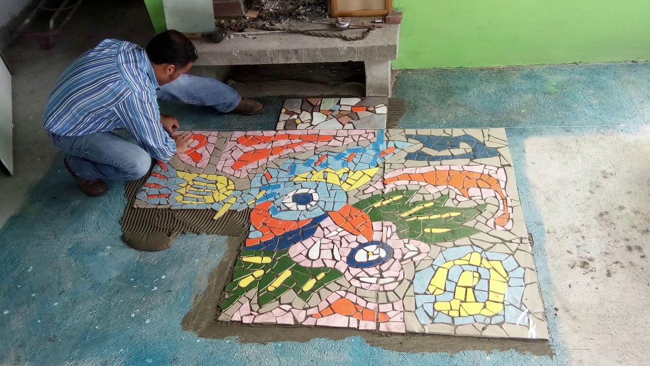 Broken Tile Art - The Process Explained - YouTube