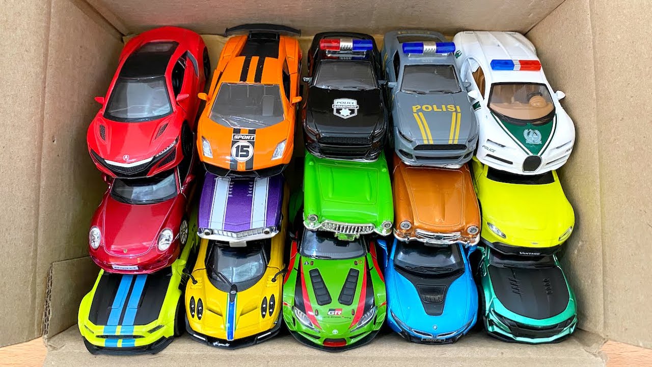 Box of Various Large Size Toy Cars - YouTube