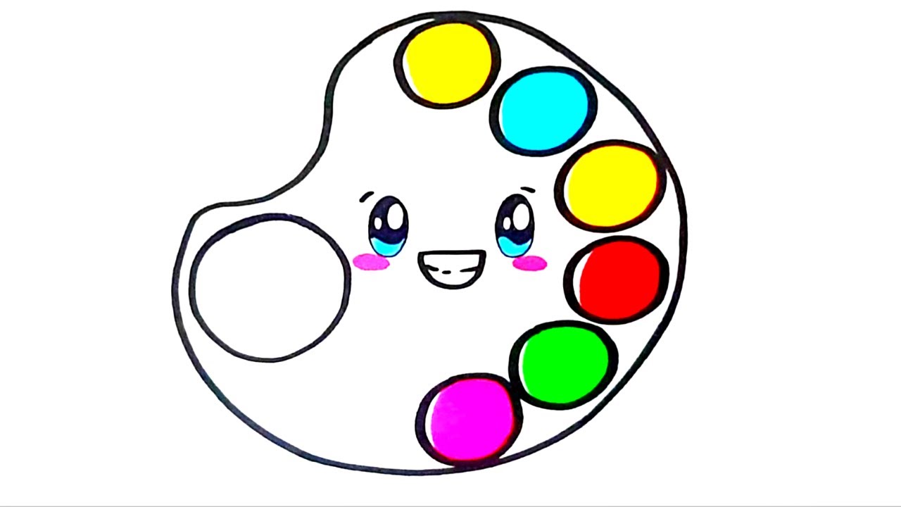 HOW TO DRAW A PAINT PALETTE - YouTube