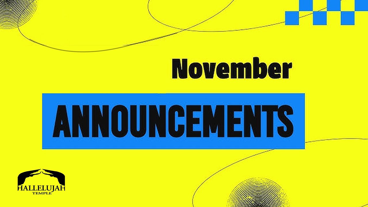 November Announcements - YouTube
