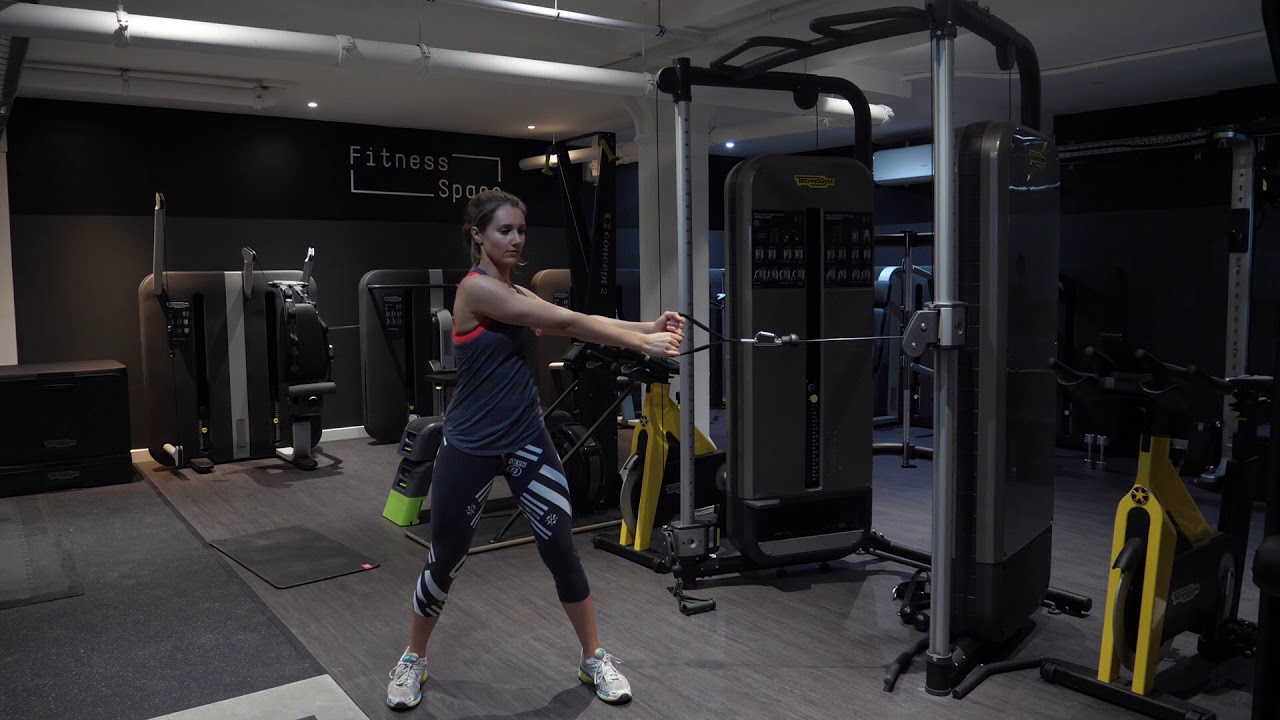 Straight Arm Horizontal Cable Chop - YouTube