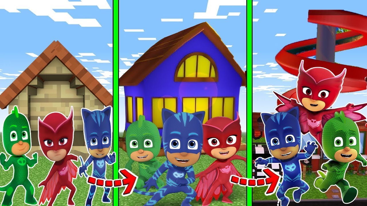 CICLO DE VIDA EVOLUÇÃO DA CASA DOS PJ MASKS no MINECRAFT! - YouTube