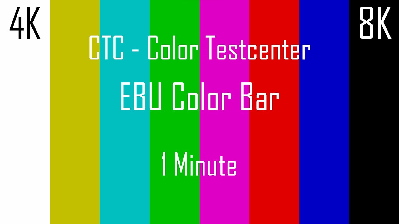 CTC - 1 Minute - EBU Color Bar Screen - Background/contrast test ...