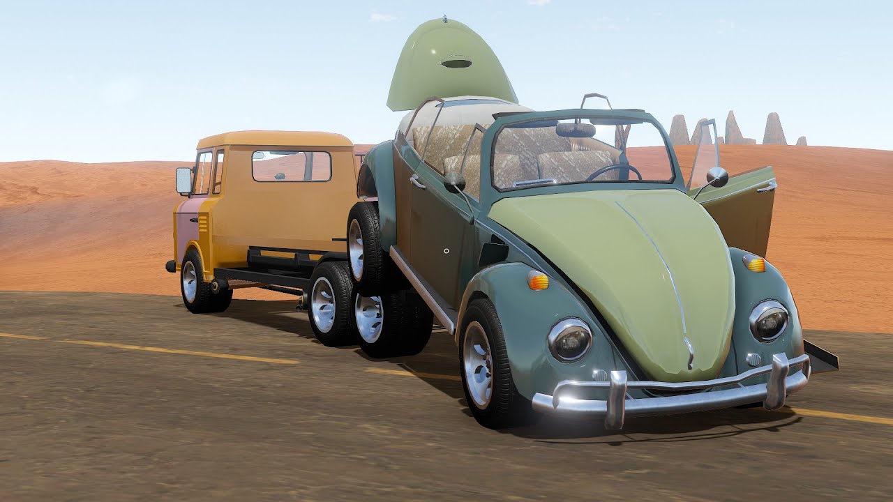 Volkswagen Beetle convertible with the roof down - YouTube