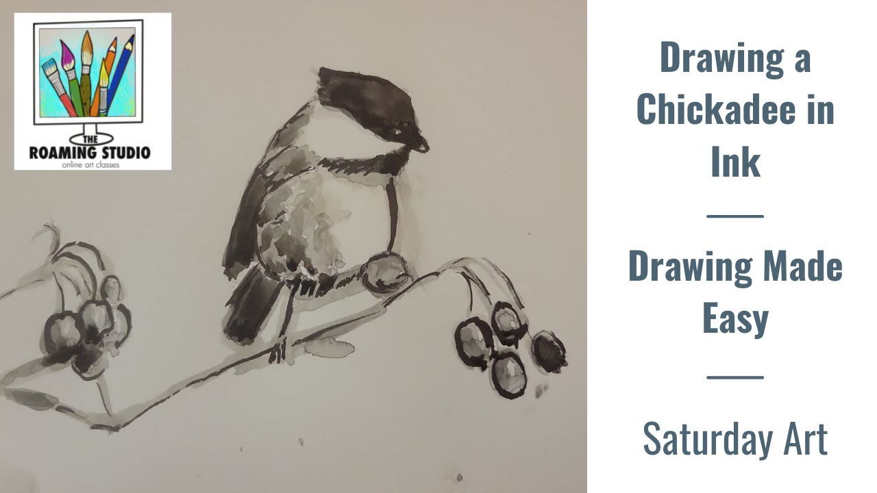 Drawing a Chickadee in Ink - Drawing Made Easy - Saturday Art - YouTube