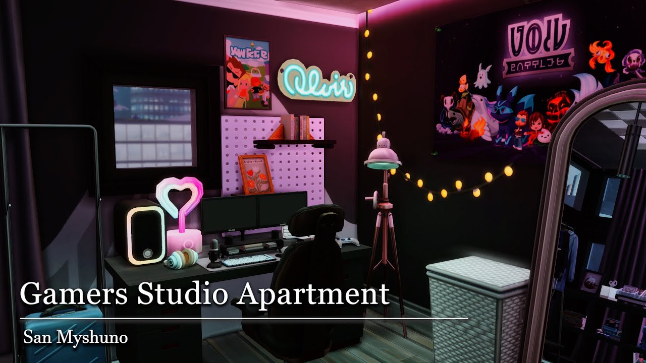 Gamers Studio Apartment with a Balcony 🎮 | The Sims 4 Comfy Gamer Kit ...