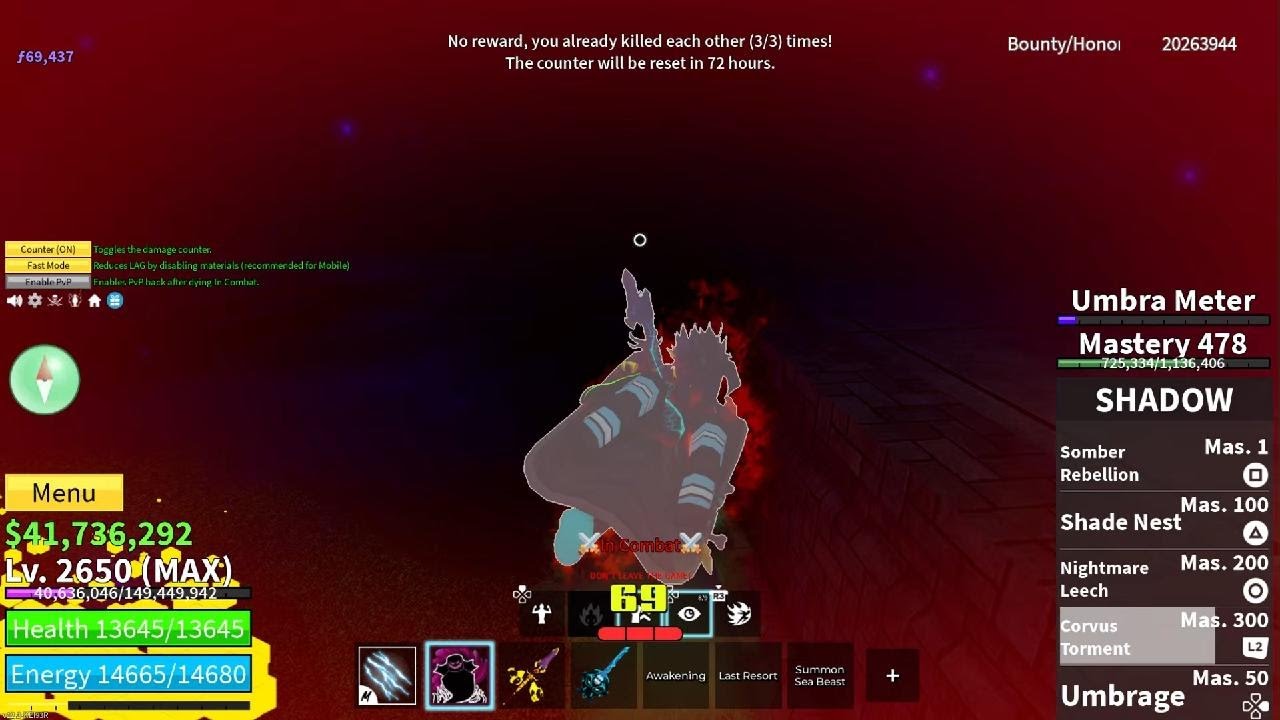 Just Another Shadow Fruit #pvp clip #jujutsukaisen #bloxfruits # ...