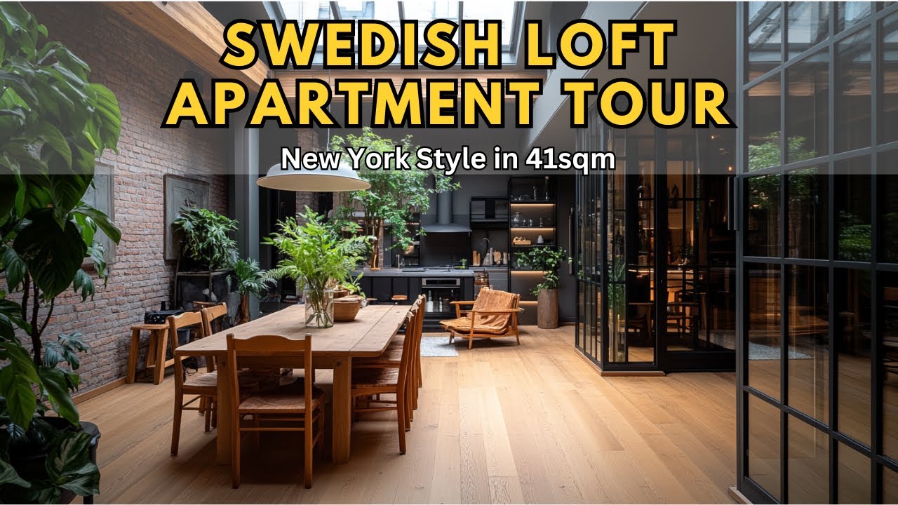 Swedish Loft Apartment Tour: New York Style in 41sqm - YouTube
