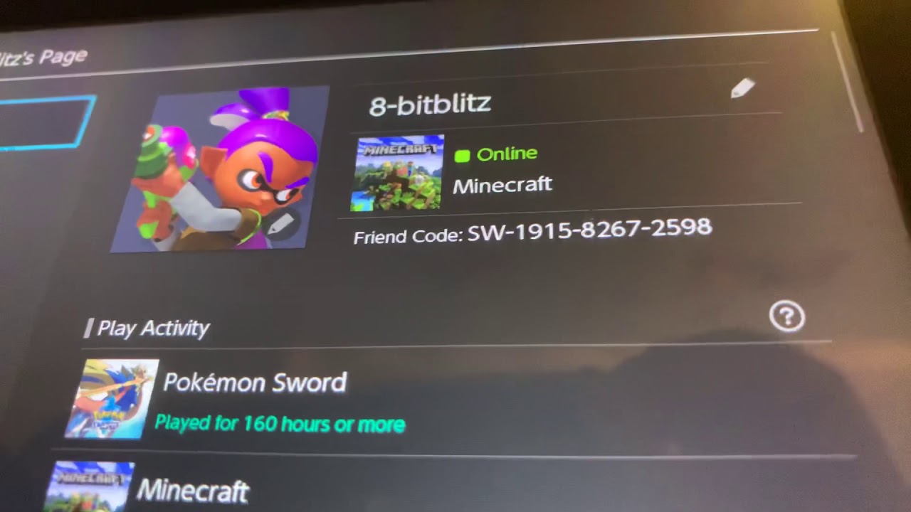 My Nintendo Switch friend code - YouTube