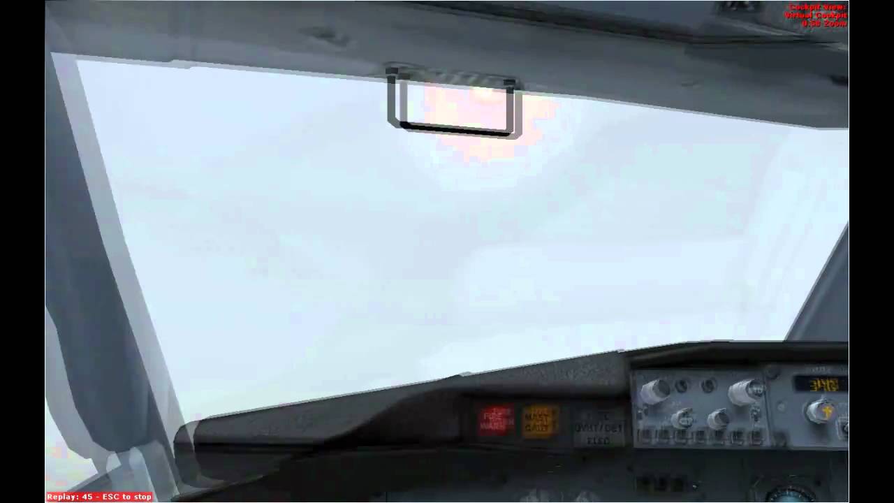 Zero visibility landing, Boeing 737-800 ILS approach. Cockpit view ...