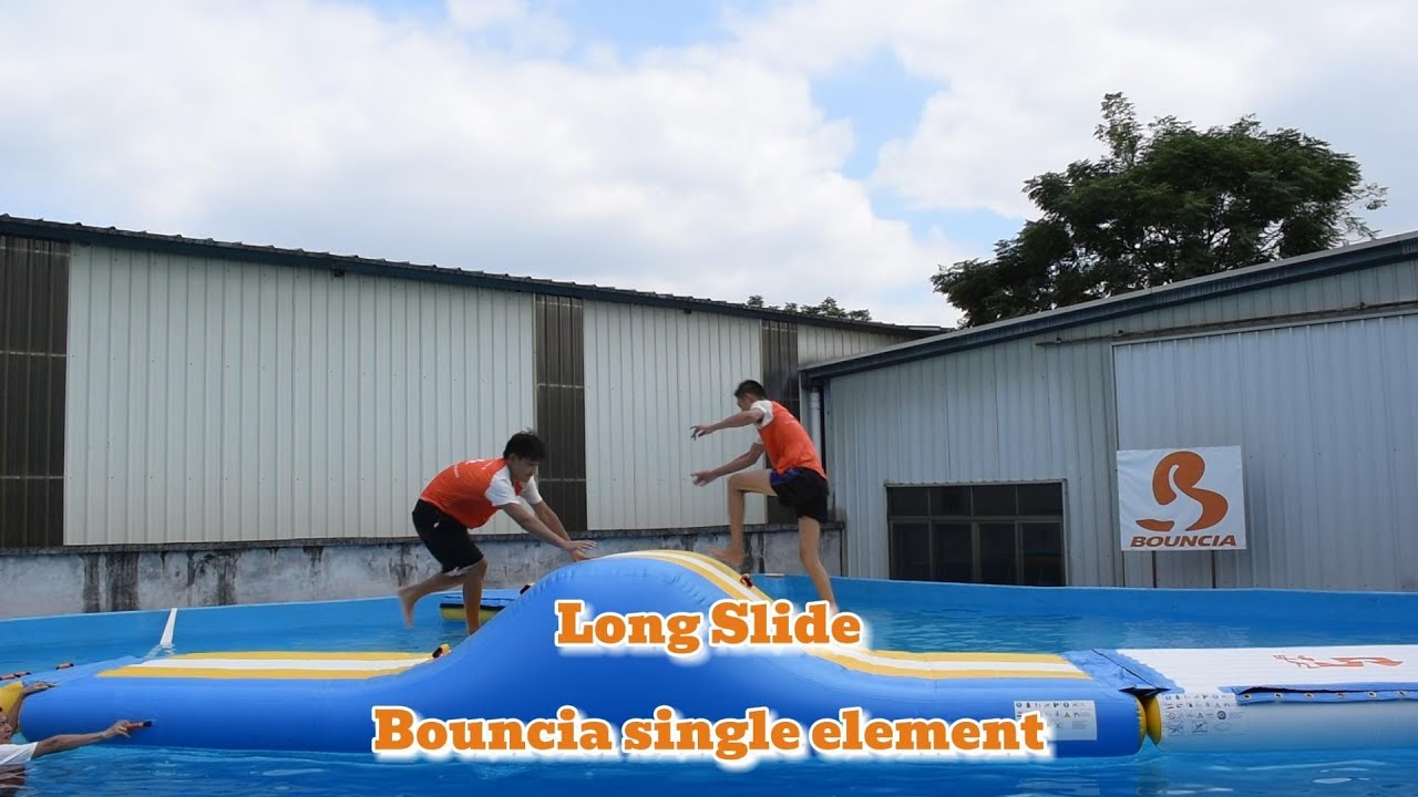 Bouncia Single Floating Water Park Elements - Long Slide - YouTube