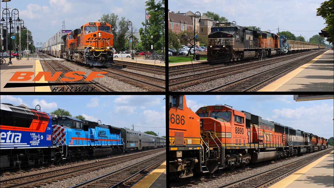 Trains on The BNSF Racetrack - August 2023 - YouTube