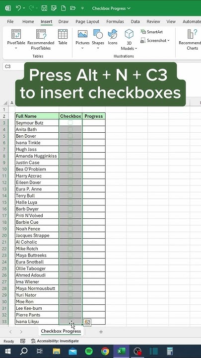 How to Add Progress Checkboxes in Excel in 30 Seconds! - YouTube