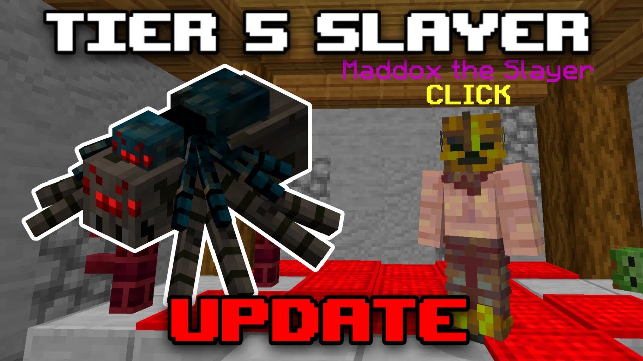 🔴UPDATE OUT NOW - TIER 5 TARANTULA SLAYER Hypixel Skyblock - YouTube