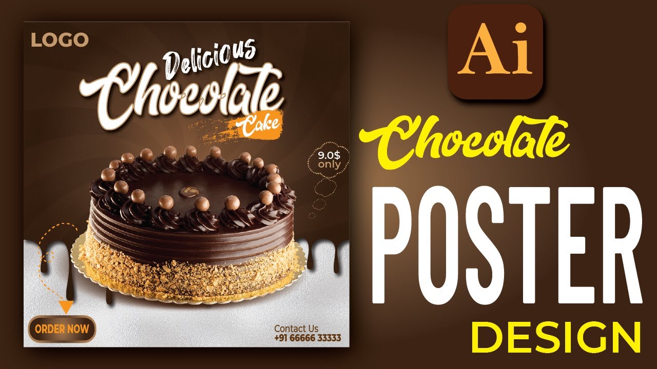 Illustrator CC Tutorial | Graphic Design | Cake Poster Design - YouTube