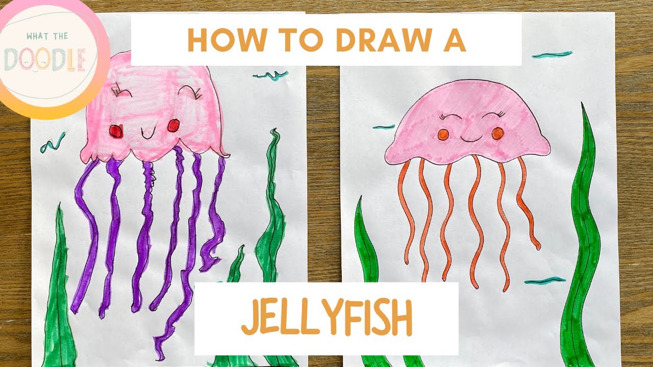 How to Draw a Jellyfish Underwater | Fun & Easy Art Tutorial | What the ...