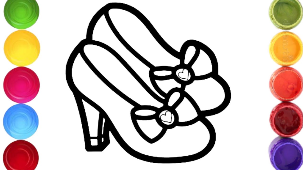 Beautiful Sandal Easy and Cute Drawing easy with colours | How To Draw ...