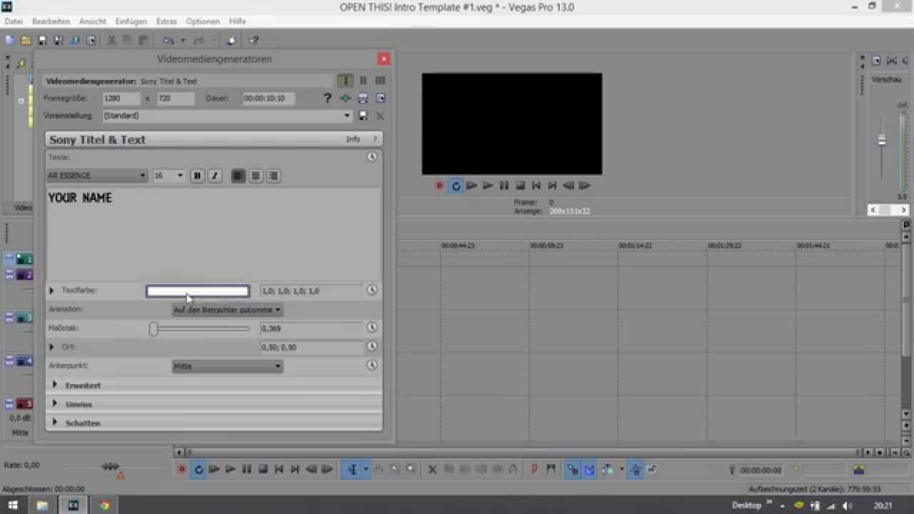 How to Edit Intro Template Sony Vegas Pro 13 - YouTube