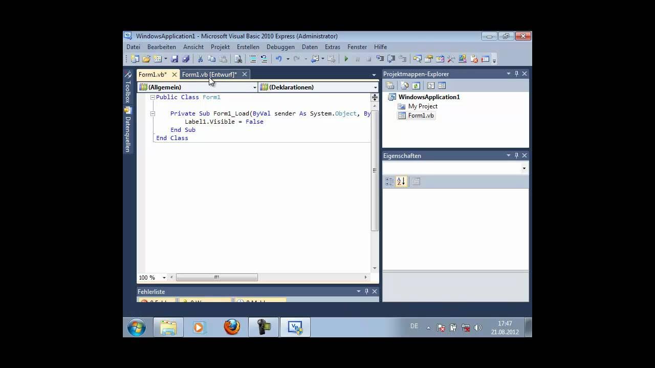 Visual Basic Wie Man eine Msgbox Erstellt (Tutorial) - YouTube