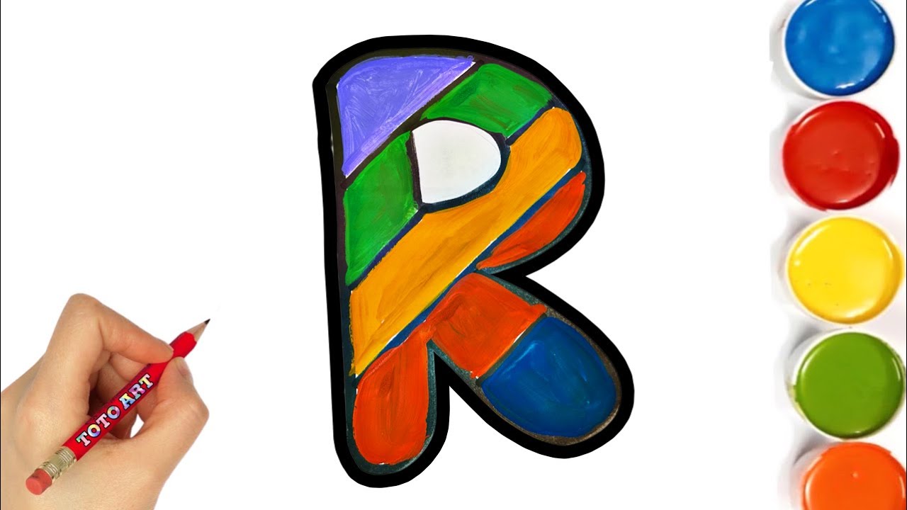 How to draw Letter R -Colouring for Kids & Toddlers |Draw, Paint and ...