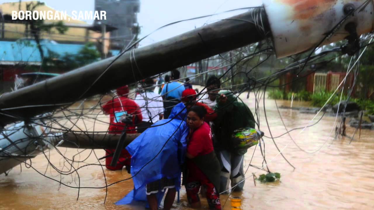 Typhoon Ruby floods streets of Borongan, Tacloban - YouTube